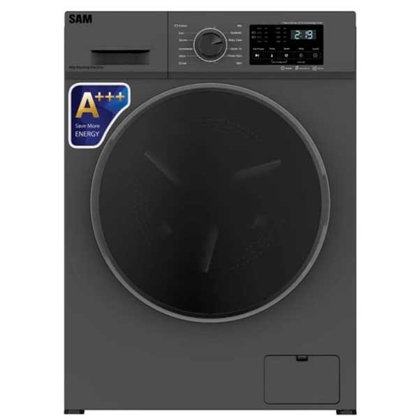 ماشین لباسشویی سام مدل UN-Q1435/Iظرفیت 8 کیلوگرم رنگ نقره ای تیره - فروشگاه بهاران کالا